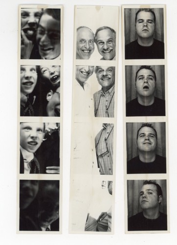 PHOTO BOOTH strip LOT (3) kids, man, gay couple making faces goofing ...