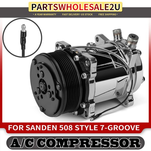 A/C Compressor with Clutch for Sanden 508 Style 7-Groove Serpentine ...