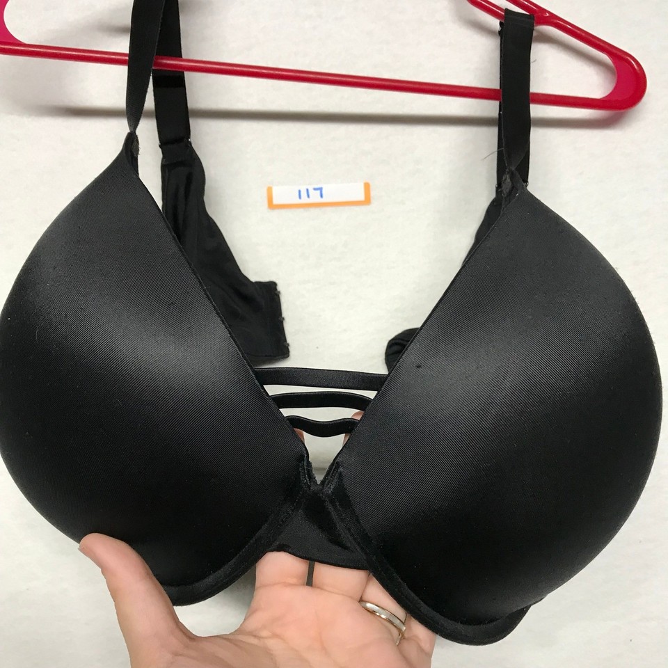 Soma Smoothing Push Up Bra Black Size 40H Strappy Detail Adjustable ...