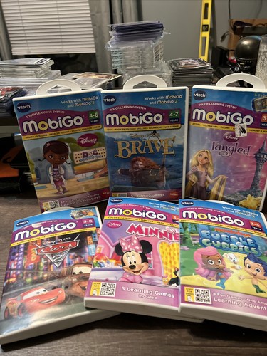 Lot of 6 Vtech Mobigo (Cars Tangled Minnie Brave Doc McStuffins Bubble ...