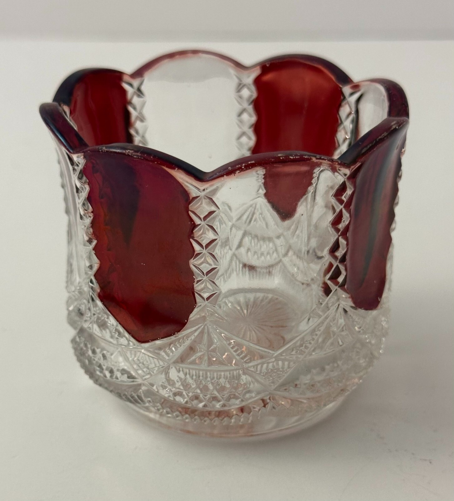 Antique McKee Crescent Ruby Flashed Votive Candle Holder EAPG Size 2 ...
