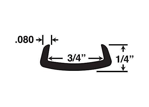 20ft Roll of 3/4" Black PVC U-Trim Channel Molding for Cabinet or Wood ...