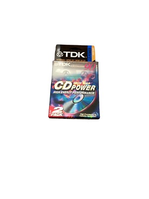 Lot 2🔥TDK CD Power High Bias 90 Min Blank Audio Cassette Type II Sealed ...