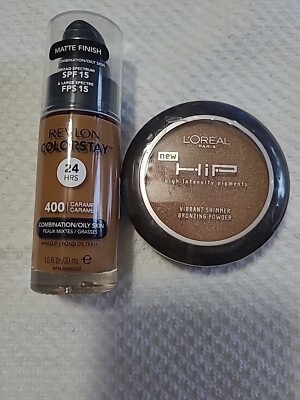 Revlon Colorstay 400 Caramel & Loreal Shimmer Bronzing Powder #893 - 1 ...