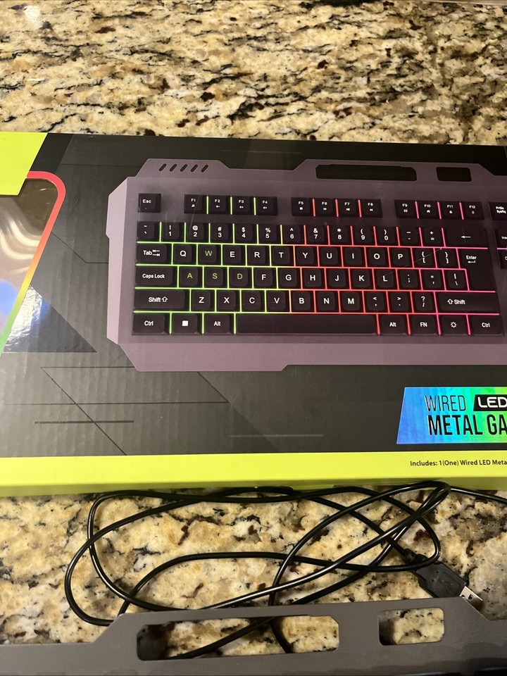 TITAN Wired LED Metal Gaming Keyboard w/Smartphone Holder #GAKB-0008 In ...