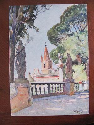 PIERRE VIGNAL Watercolor Art Print On The Pincio ROME ITALY Historic ...