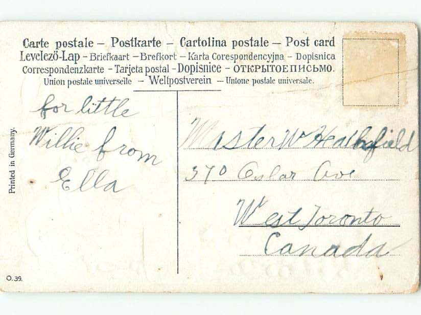 Pre-Linen easter religious PRETTY ANGEL AT STONE JESUS CROSS ...