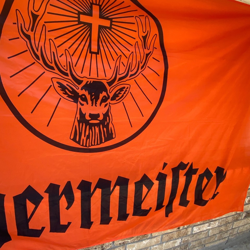 Jagermeister Flag Banner Approximately 5'x8' Cloth Bar Mancave Orange ...