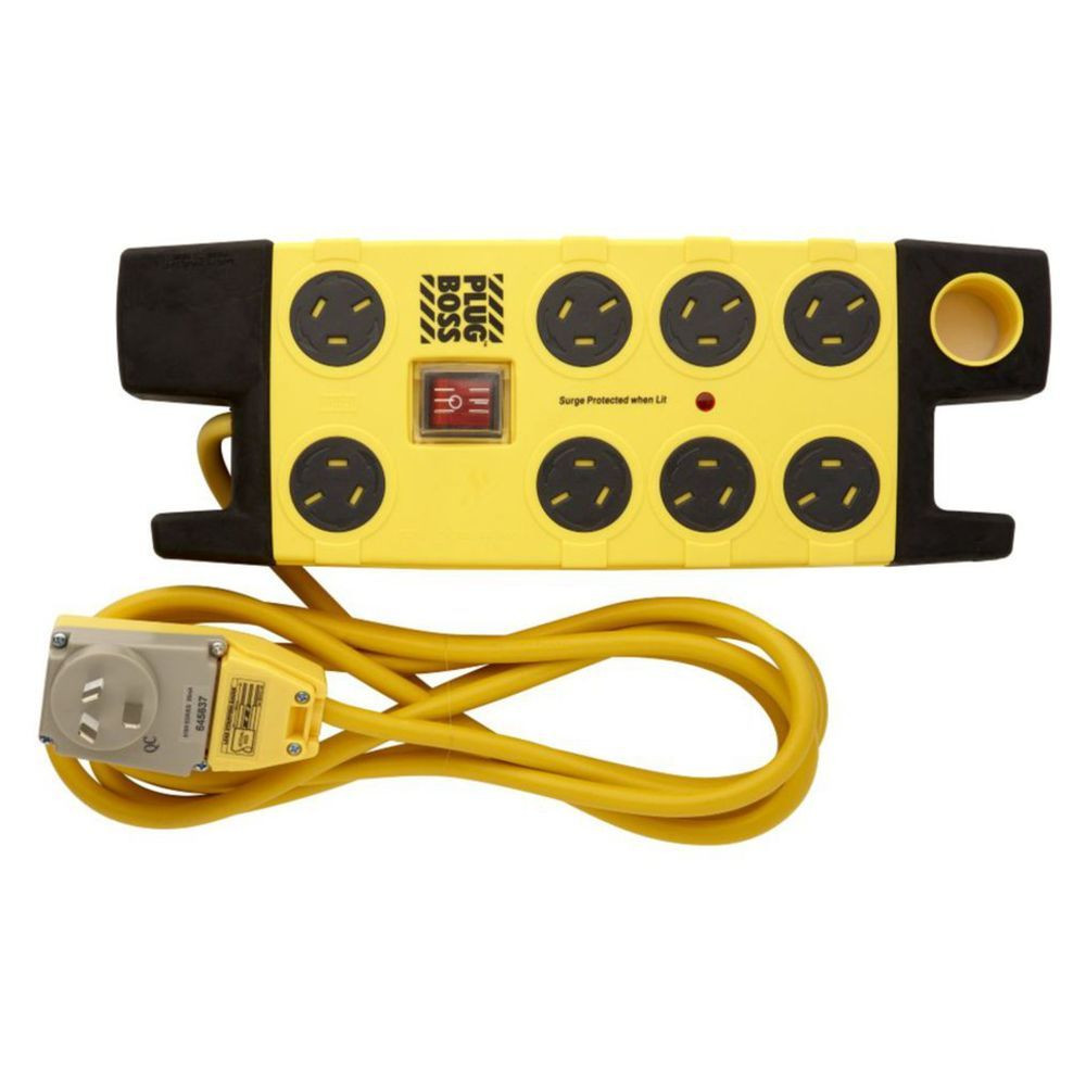 HPM 8 Outlet Plug Boss, Surge Protected 240V Power Board w/ 3 Meter ...