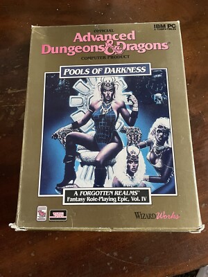 Advanced Dungeons And Dragons Pools Of Darkness IBM/PC 3 1/2” Complete ...
