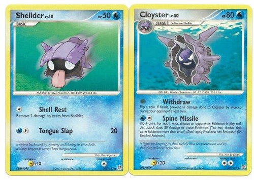 Pokemon Cards: Cloyster 47/132 & Shellder 105/132 Secret Wonders ...
