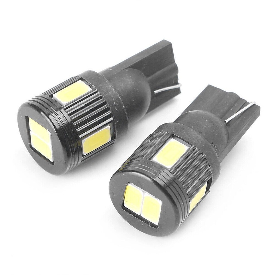 T10 5630 6 SMD LED Canbus Wedge Light Lamp Bulb White light Black Shell ...