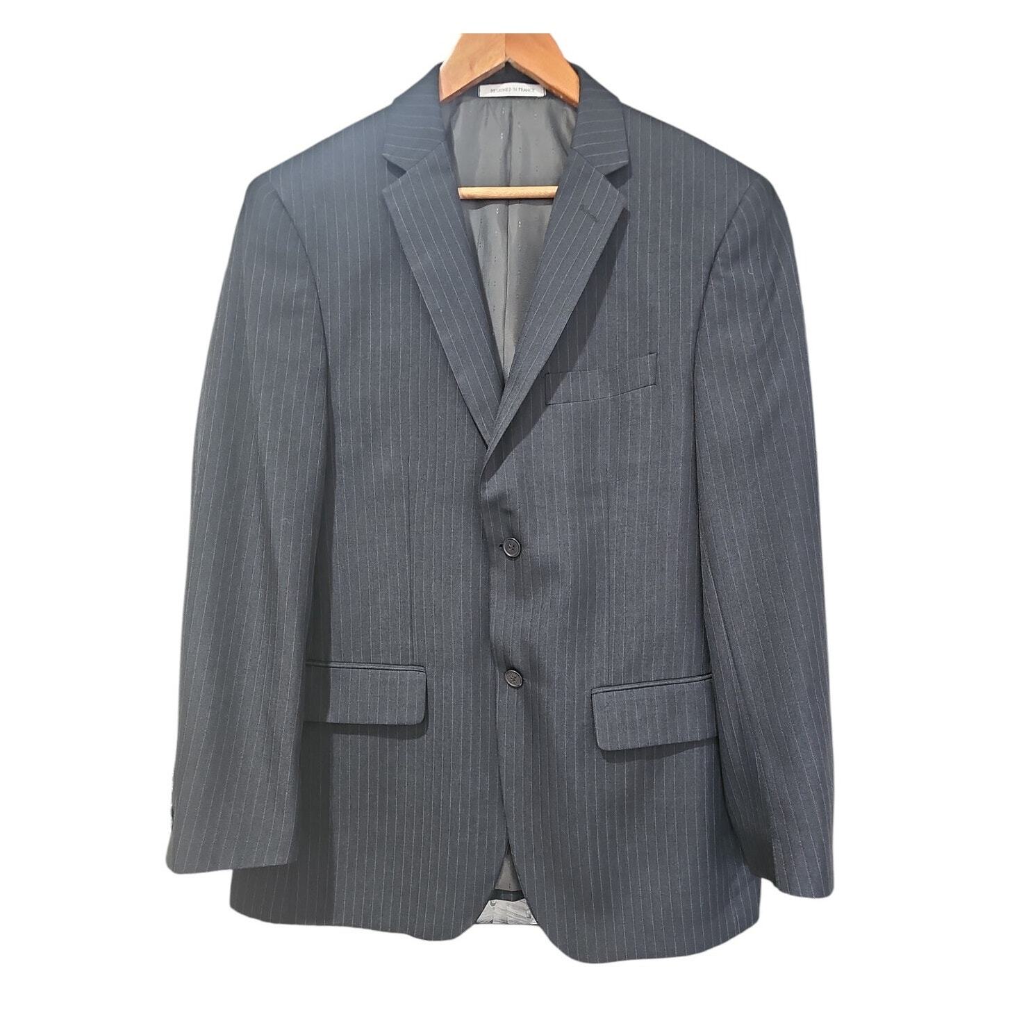 Angelo Rossi Men's Pinstripe Blazer Suit Jacket Black… - Gem