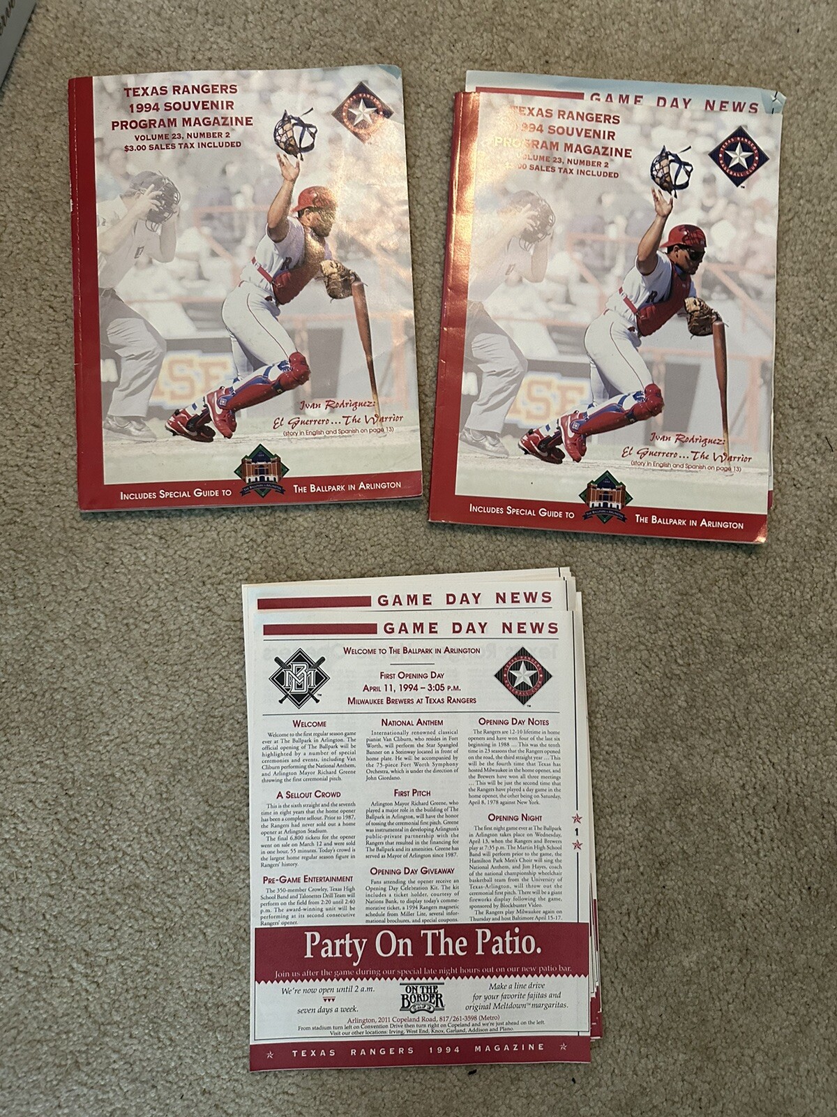 Texas Ranger 1994 Souvenir Program Magazine - Msg me for more details ...