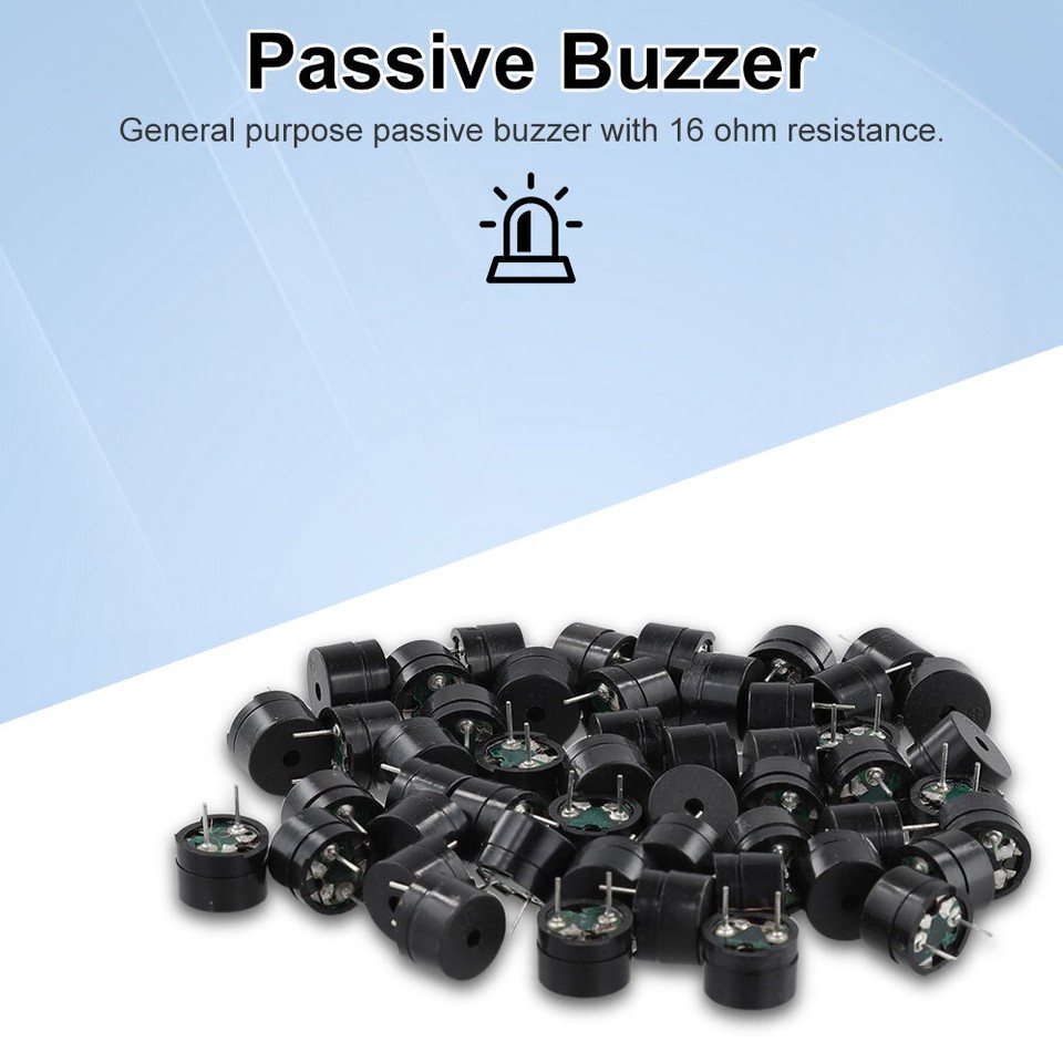 50PCS Passive Speaker Buzzer AC/2KHz 3V 5V 9V 12V Resistance Speaker ...