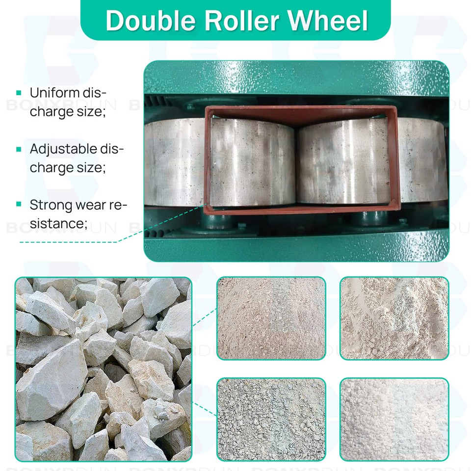 380V Lab Double Roller Crusher 1.5KW Electric Crusher, Industrial Coal ...