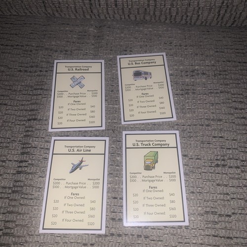 Anti-Monopoly Game Parts Pieces - Property Card Railroads ...