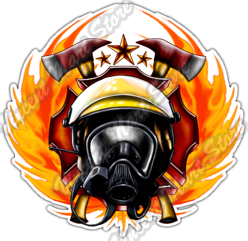 Fire Department Firefighter Flame Fireman Car Bumper Vinyl Sticker ...