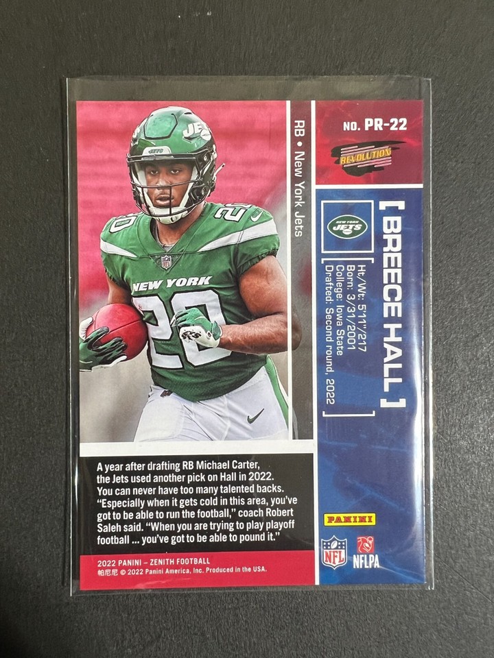 2022 Panini Zenith - Pacific Revolution #PR-22 Breece Hall (RC) | eBay