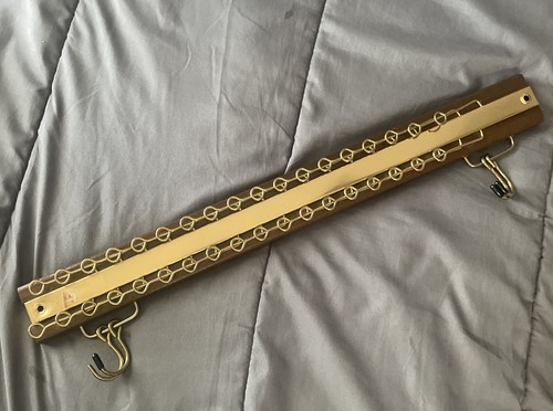 Vintage Tie Hook Wooden Wall Mount Hooks Belt Rack Organizer Metal Wood ...