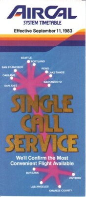 AirCal timetable 1983/09/11 | eBay