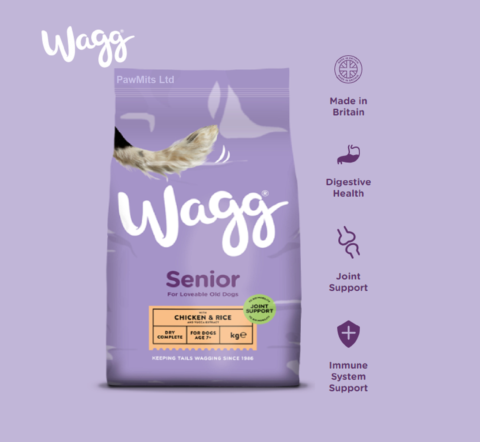 WAGG SENIOR - (15kg) - Complete Chicken Mature Dog Food PawMits bp ...
