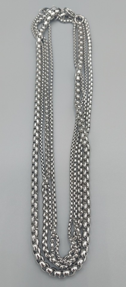 7-36", 2/2.5/3/4/5/6 mm SMOOTH BOX ROPE STAINLESS STEEL SILVER CHAIN ...