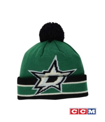 CCM Dallas Stars Oversized Logo Cuffed Pom Knit Hat Cap NEW GREAT ...