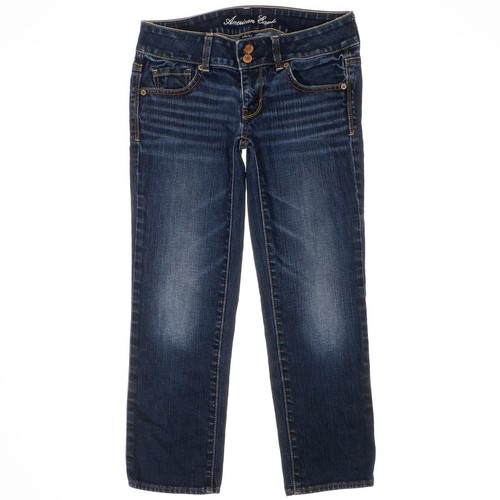 American Eagle Jeans Womens Size 4 Blue Artist Cropped Denim Measures ...