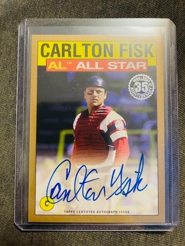 Carlton Fisk Auto Autograph Topps All-Star Gold Border 35th Anniversary ...