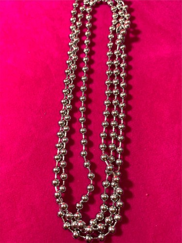 84 INCH 4MM STAINLESS STEEL SILVER BALL CHAIN WITH A MILITARY CLASP | eBay