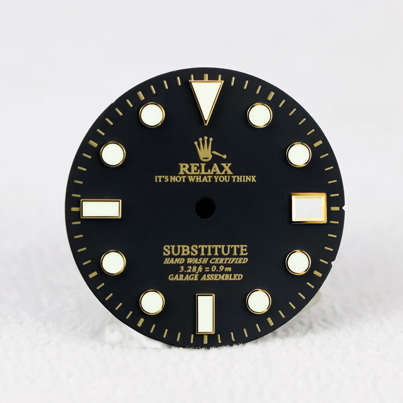Relax Dial 28.5mm matte black dial for NH35 movement SKX007 BGW9 C3 ...