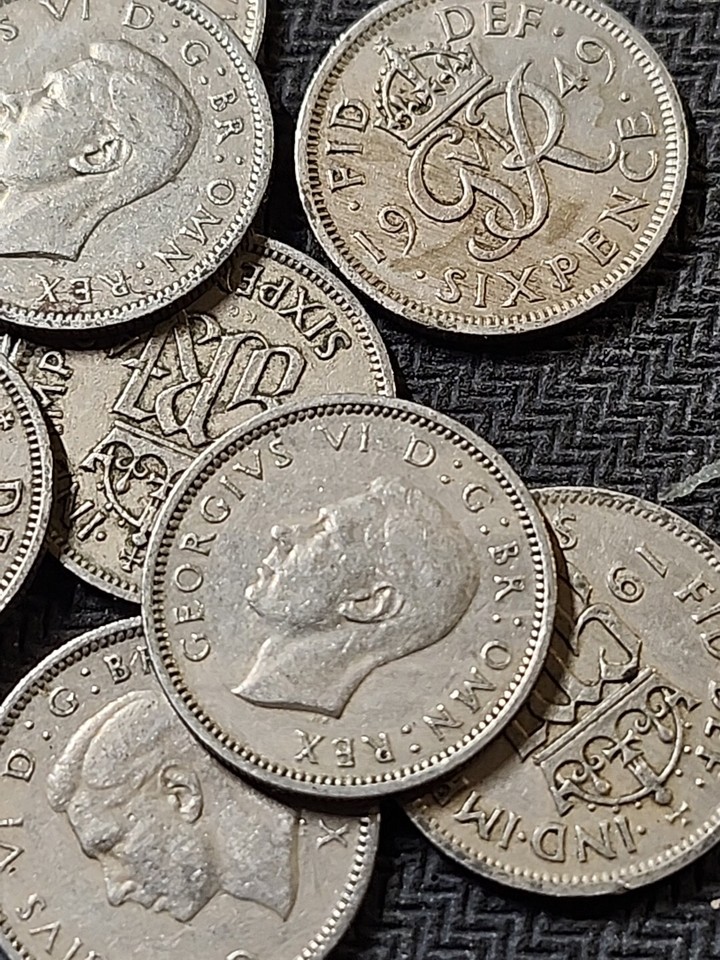 George VI Sixpence 6D - EXCELLENT COINS.- FREE SHIPPING - MIXED DATES ...