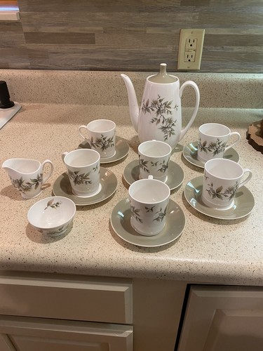 Royal Adderley Tea Vintage Set “Arcadia” 6 Cups Saucers, Teapot, Cream ...