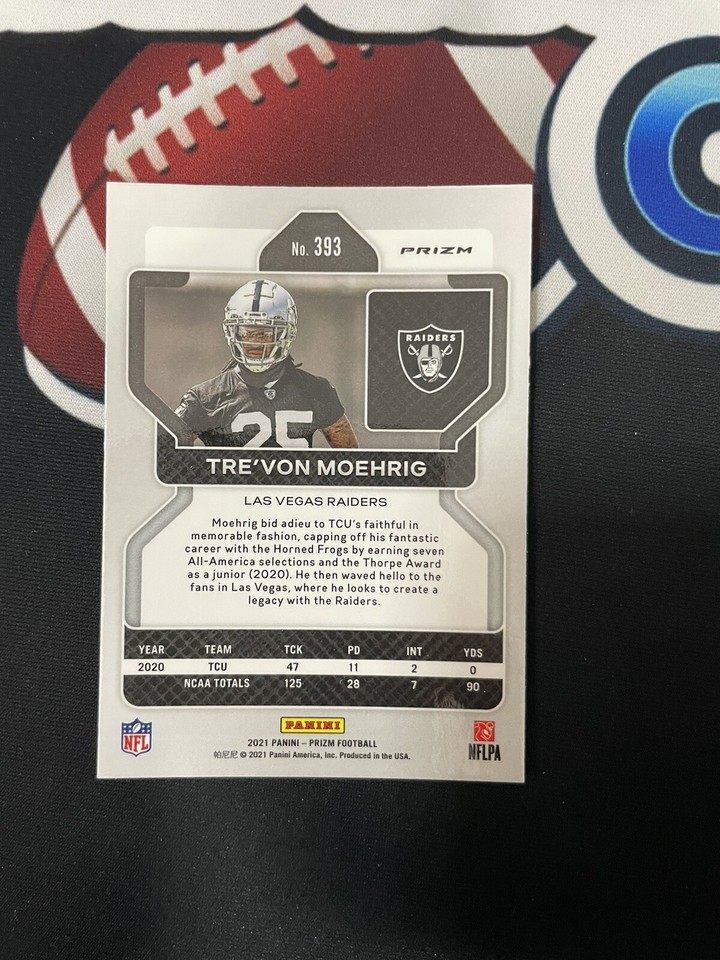 2021 PANINI PRIZM TRE’VON MOEHRIG SILVER ROOKIE RC RAIDERS NO. 393 | eBay