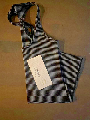 Lululemon Cool Racerback Tank Top Mini Pop Stripe Black Heathered Slate ...