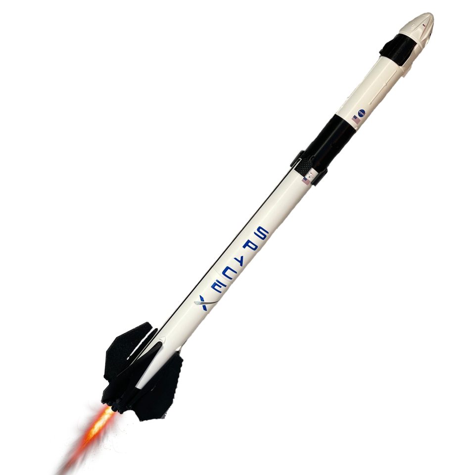 Flying SpaceX Falcon 9 Model Rocket with Crew Dragon 1:100 Scale | eBay