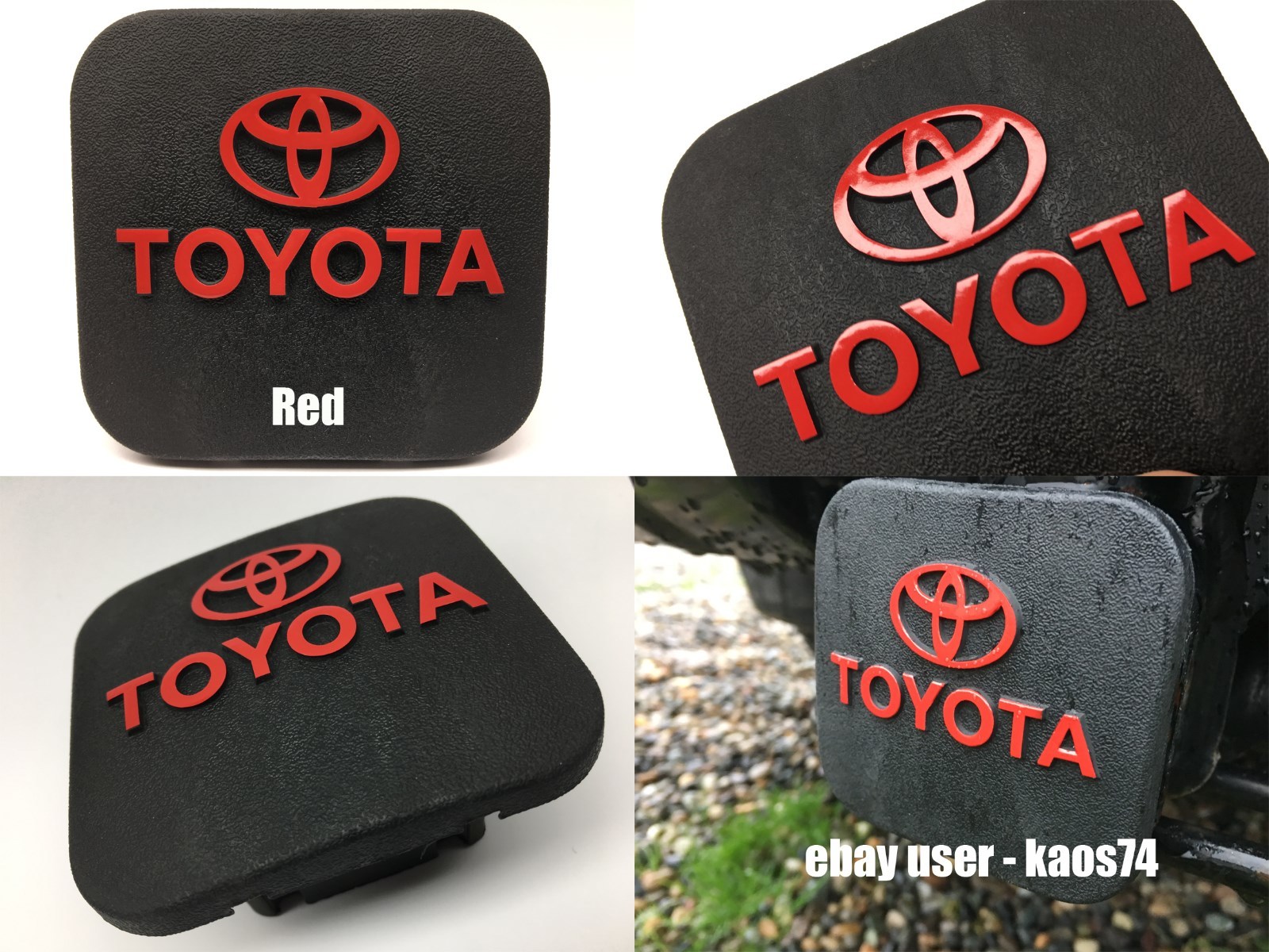 FITS Toyota 4Runner Trailer Hitch Plug Cover Decal - Red | eBay