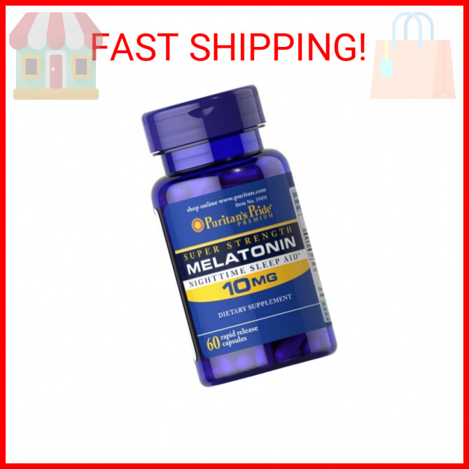 Puritan's Pride Super Strength Melatonin 10mg Rapid Release Capsules ...