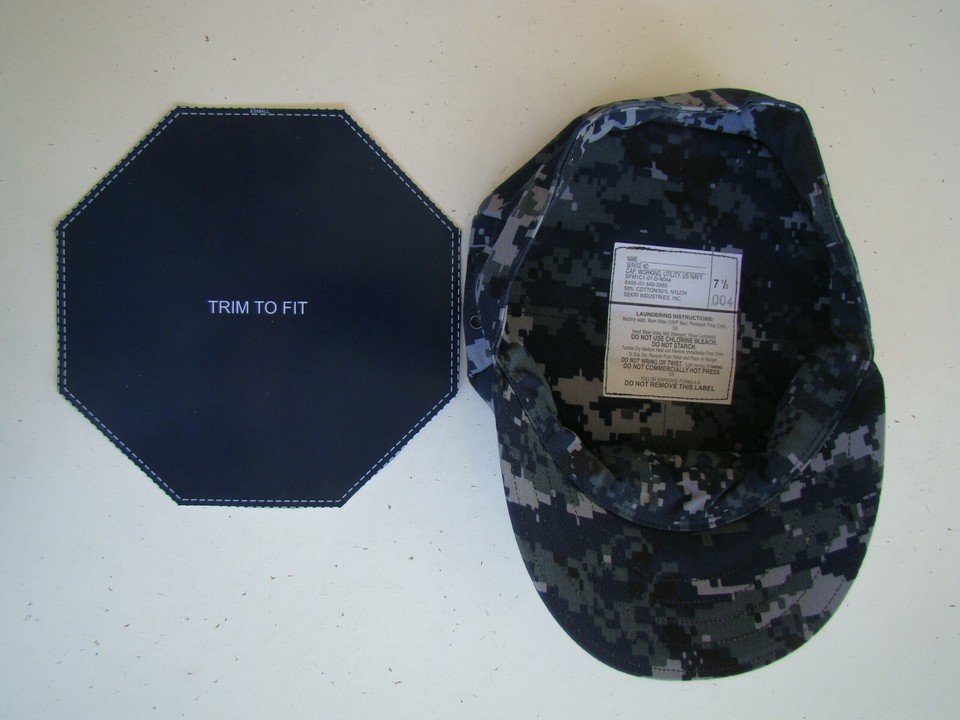 USN NAVY NWU TYPE III GREEN CAMO CAMOFLAGE COMBAT 8 POINT COVER HAT CAP ...