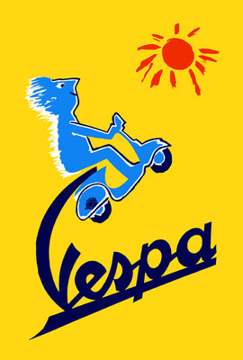 Vespa Italian Scooter/Motorcycle Vintage Advertising Poster | eBay