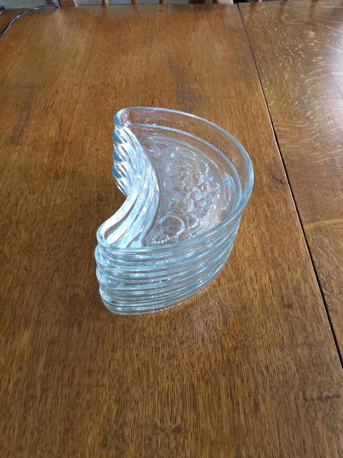 VTG Glass Bone Dishes With Fruit Design Set Of 4 | eBay