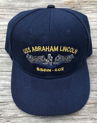 USS Abraham Lincoln SSBN-602 Ball Cap Submarine Dolphins FBM Veteran ...
