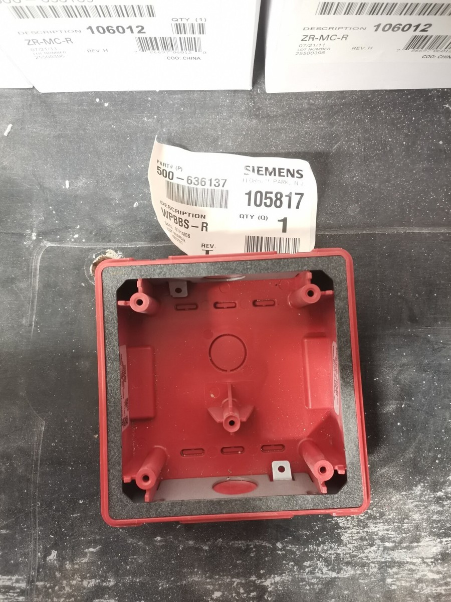 Fire Box Siemens WPBBS-R Weatherproof Fire Alarm Back Box - Red ...