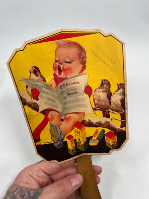UNUSUAL Antique 666 Medicine Drug Advertising fan devil demon satan | eBay