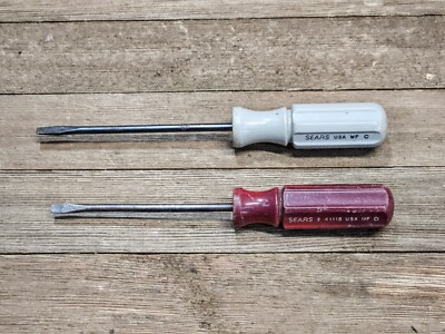 Sears USA Slotted 2 Piece Screwdriver Set -WF- With Burgundy & Gray ...