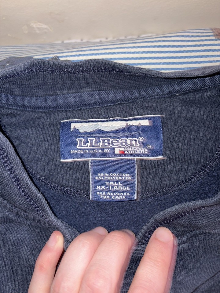 Vintage LL Bean Russell Athletic Mens 2XL tall Henley crewneck MIUSA | eBay