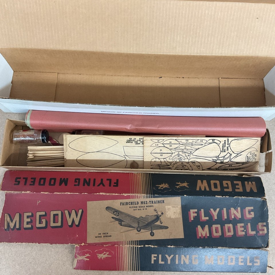 Vintage Megow Fairchild M62 - Trainer Flying Scale Wood Model Kit | eBay