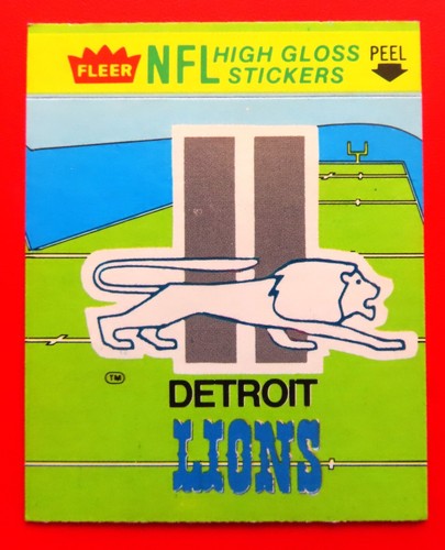1981 Fleer NFL High Gloss Sticker: DETROIT LIONS .... Excellent (un ...