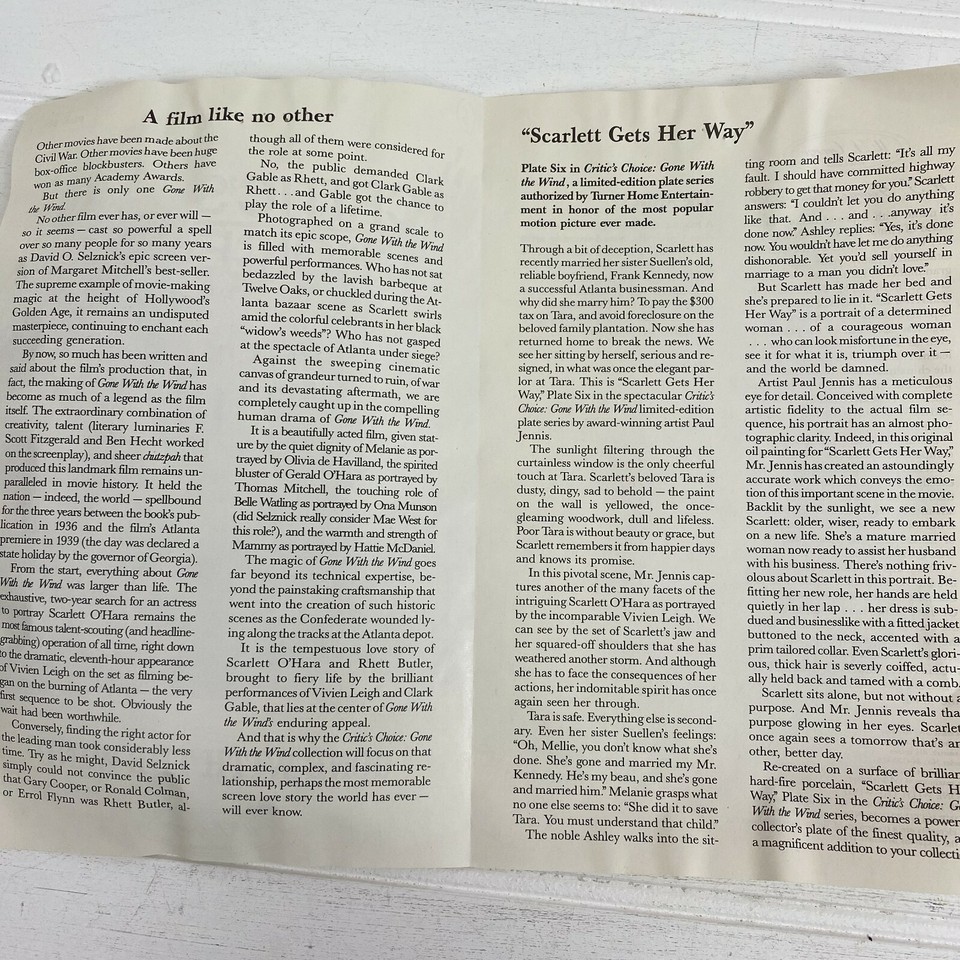 Gone With The Wind Scarlett Gets Her Way Critics Choice Collector Plate ...